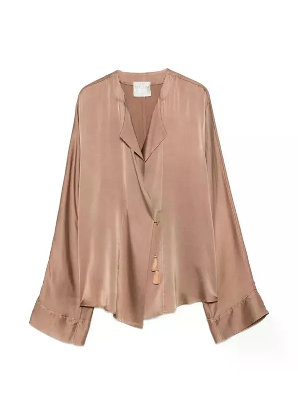 FORTE_FORTE Tassel-detail Blouse - Brown