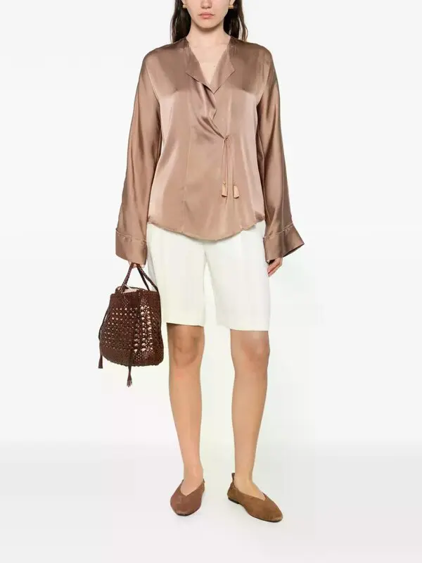 FORTE_FORTE Tassel-detail Blouse - Brown
