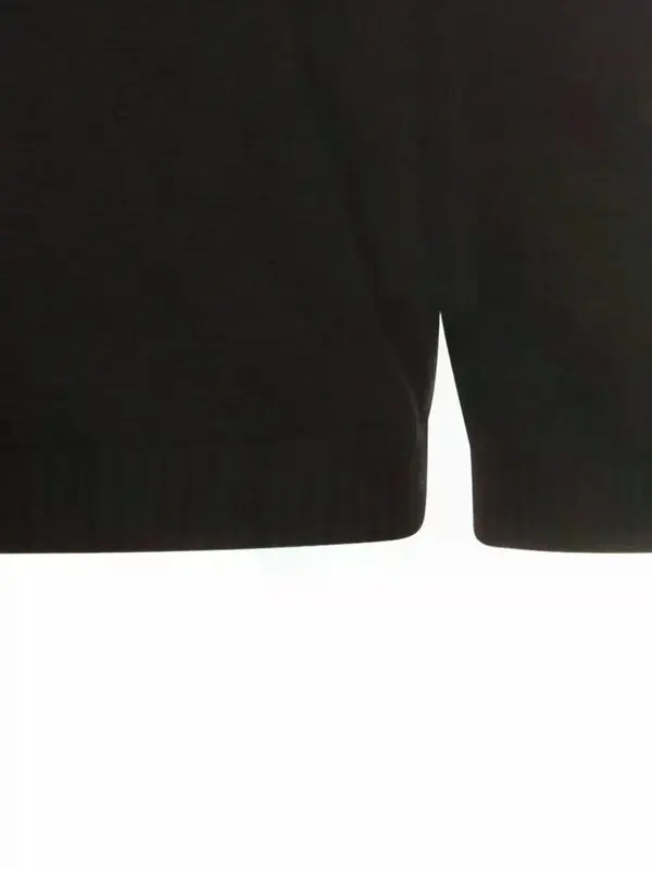 Stone Island Crew Neck Sweater With Logo Patch - Black
