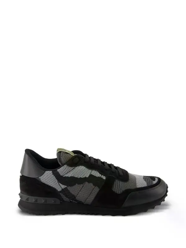 Valentino Garavani Rockrunner Camouflage Sneakers - Black