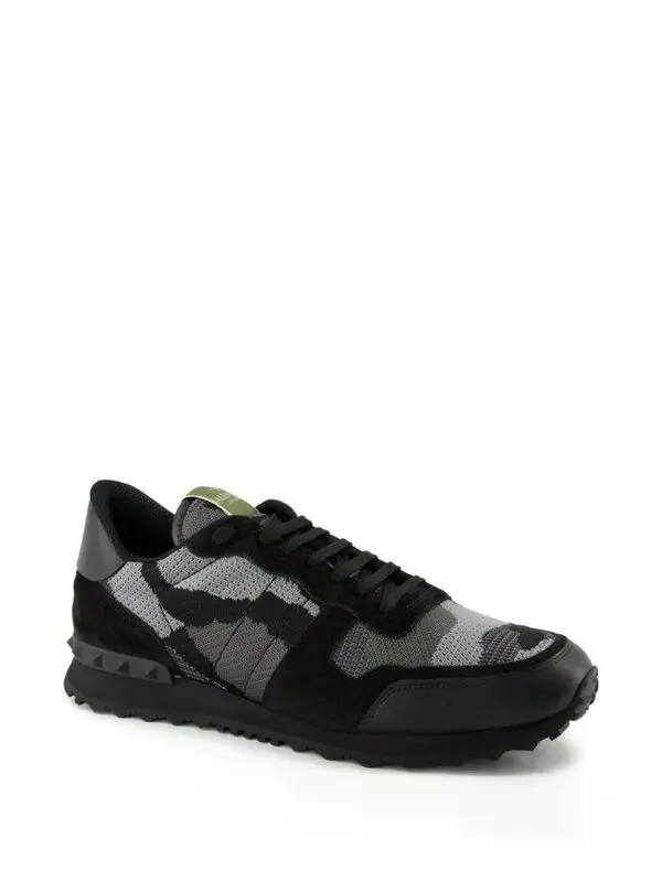 Valentino Garavani Rockrunner Camouflage Sneakers - Black
