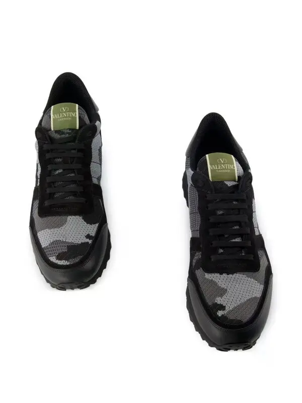 Valentino Garavani Rockrunner Camouflage Sneakers - Black