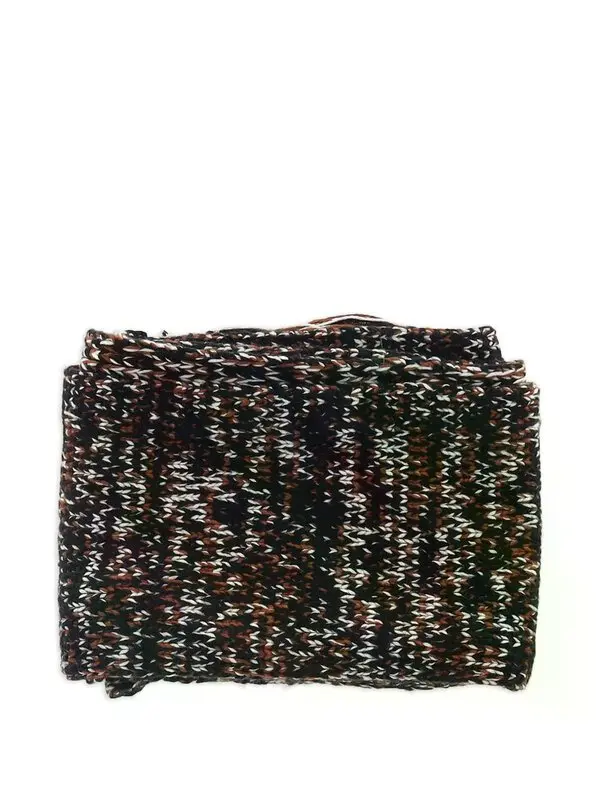 JOSEPH Knitted Fringed Scarf - Black