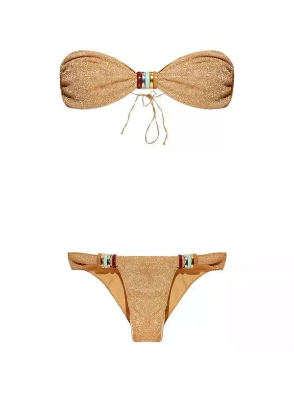 Oseree Metallic Bikini Set - Gold