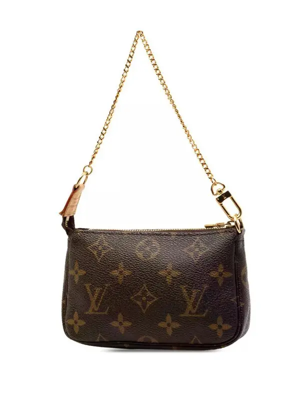 LOUIS VUITTON 2005 Monogram Mini Pochette Accessoires Handbag - Brown