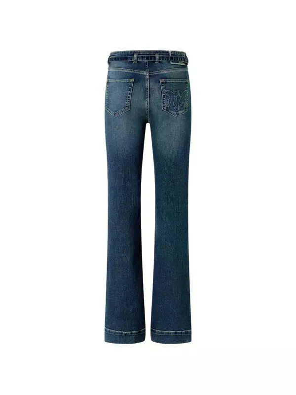 Pinko Belted High-rise Flared Jeans - Blue