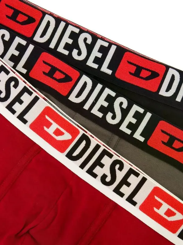 DIESEL® Logo-waistband Slim Boxers - Red