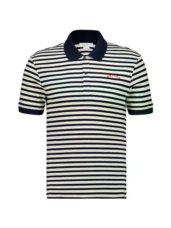 Alexander McQueen Striped Polo Shirt - White