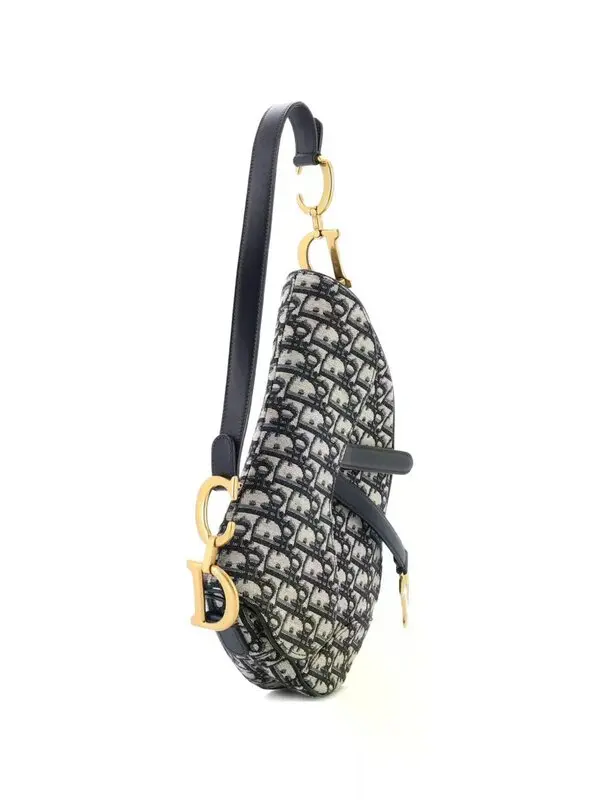 Dior Saddle Handbag Oblique Canvas Medium Shoulder Bag - Blue