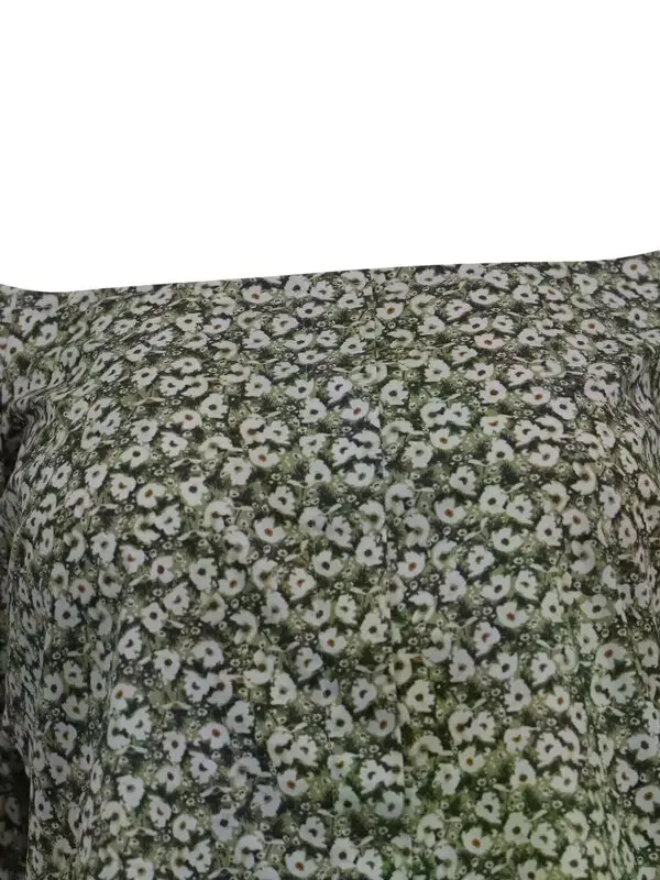 Caroline Constas Puff-sleeve Floral-print Blouse - Green