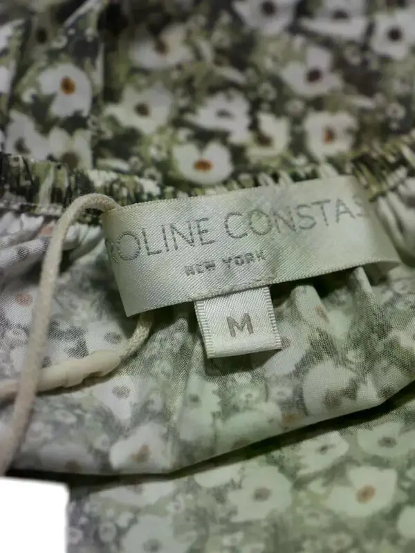 Caroline Constas Puff-sleeve Floral-print Blouse - Green