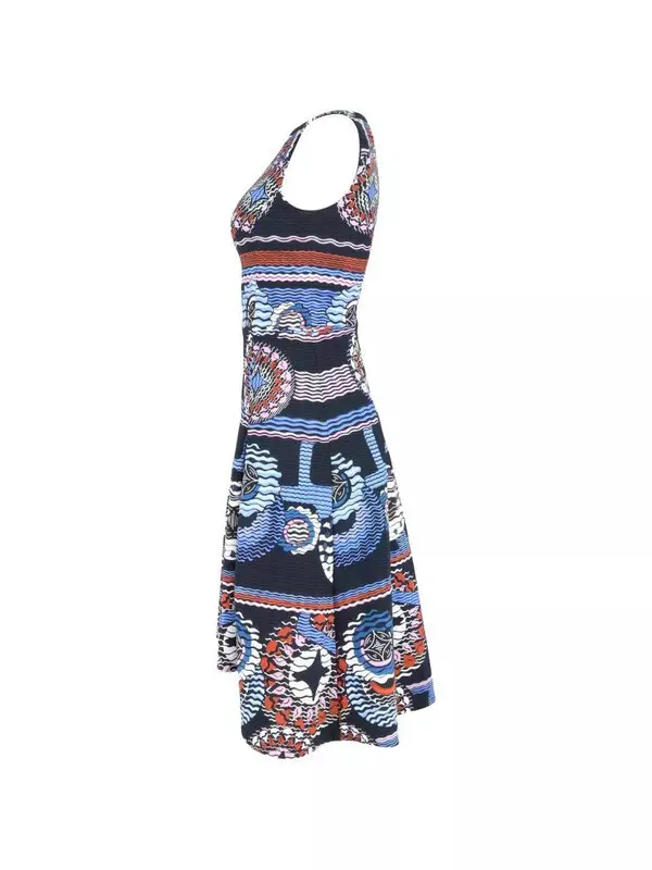 peter pilotto midi dress Peter Pilotto Shirt Midi Dress Womens 12 8 US Blue Pink V-Neck Long Sleeve  Print