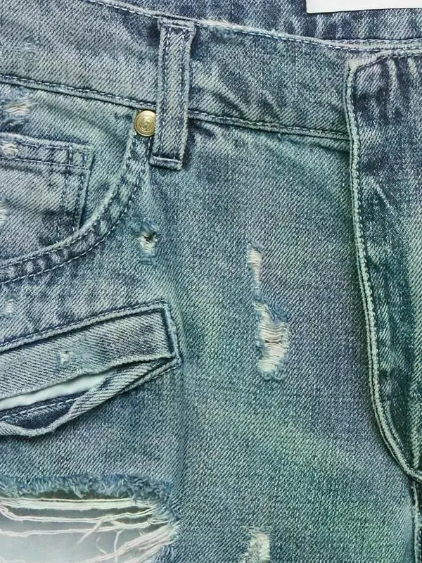 Pierre Balmain Distressed Straight Leg Jeans