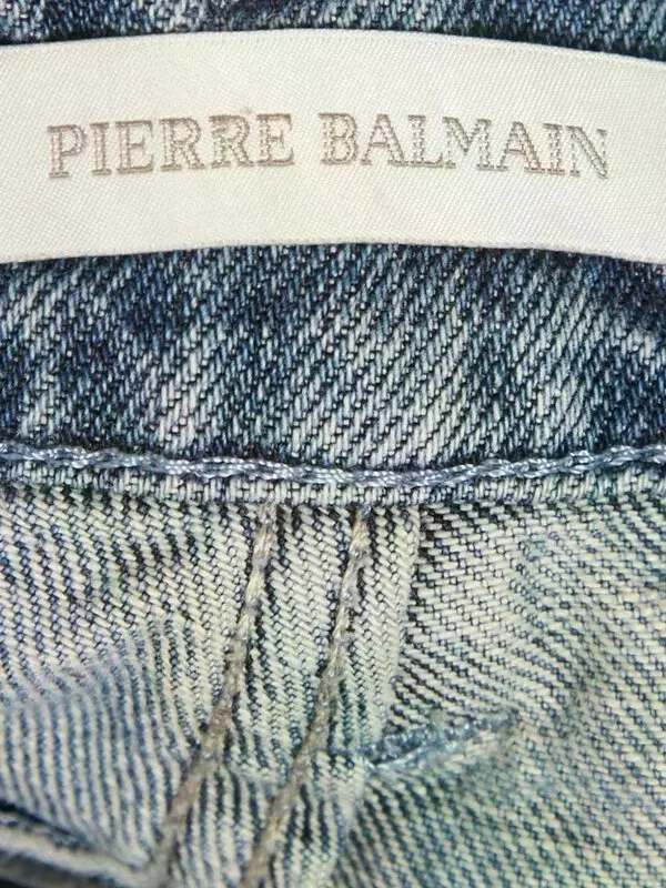 Pierre Balmain Distressed Straight Leg Jeans