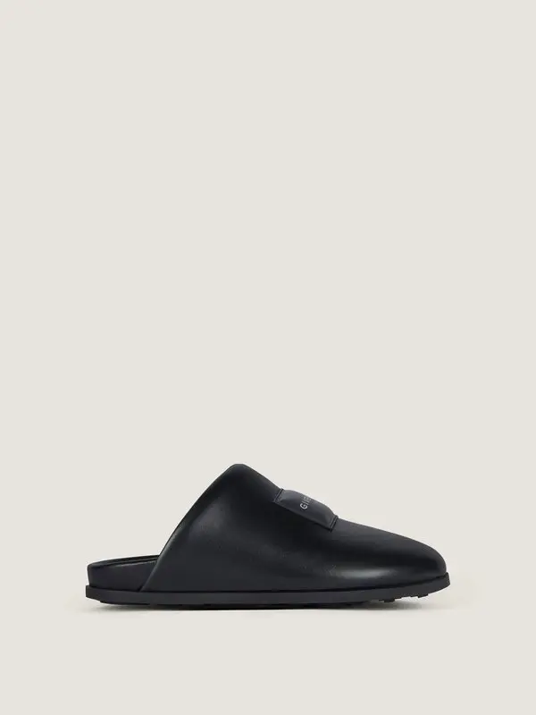 Givenchy Label Flat Mules - Black