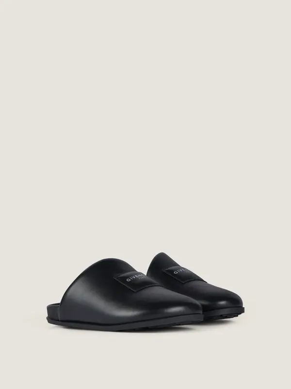 Givenchy Label Flat Mules - Black