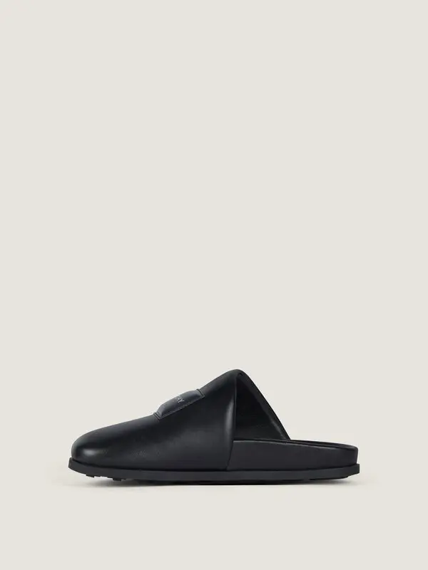 Givenchy Label Flat Mules - Black