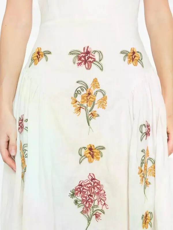 Agua Bendita Balsa Cordillera Halterneck Midi Dress - Neutrals