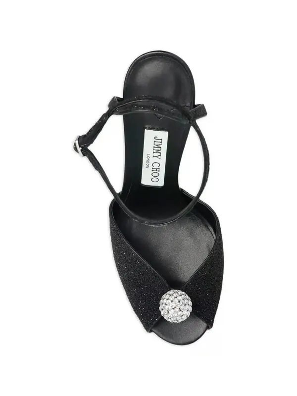 JIMMY CHOO Sacora Crystal-embellished Heeled Sandals - Black