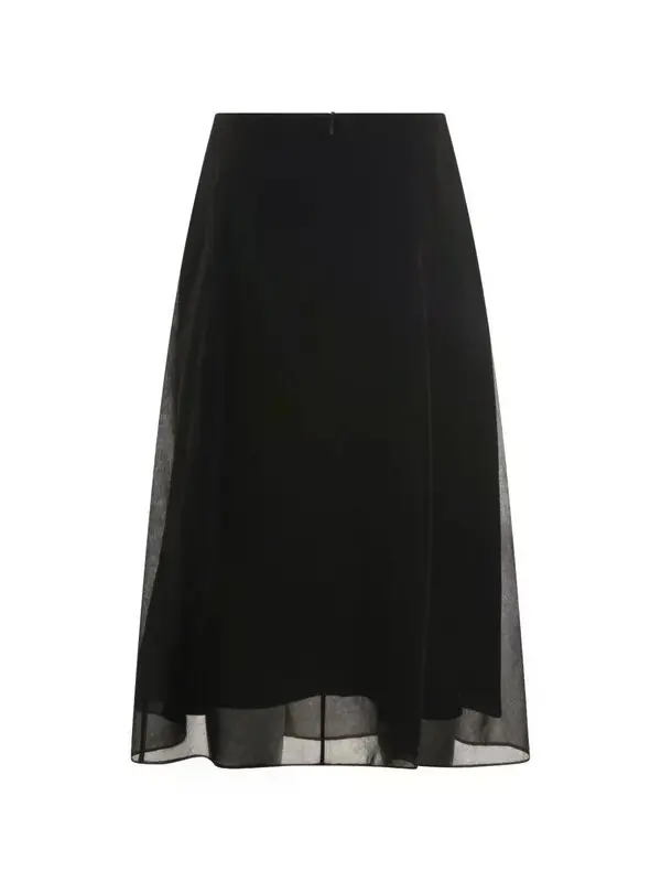 Brunello Cucinelli Sheer Panel A-line Skirt