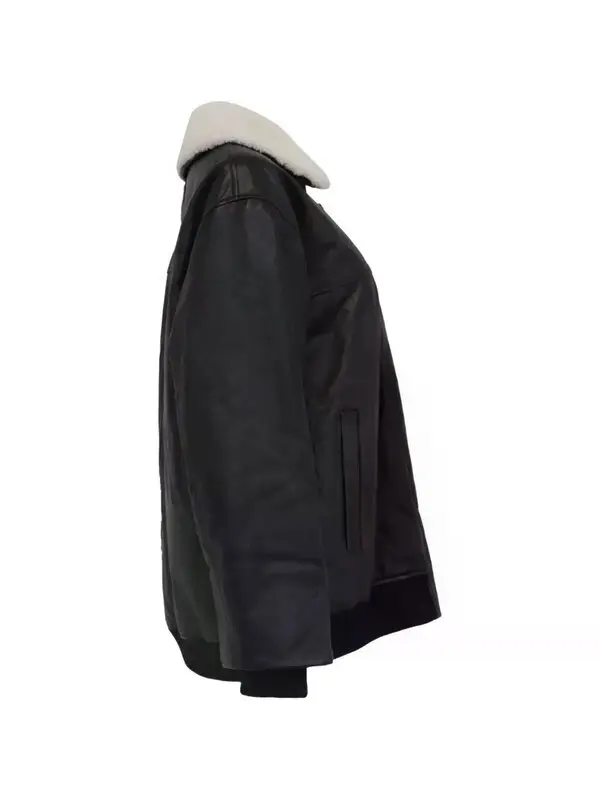 Loewe Sheared Collar Leather Bomber Jacket