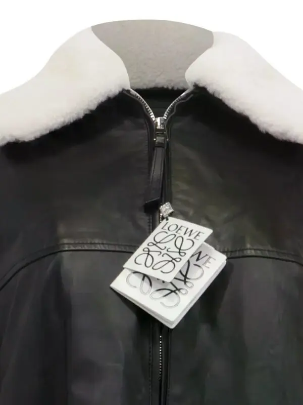 Loewe Sheared Collar Leather Bomber Jacket