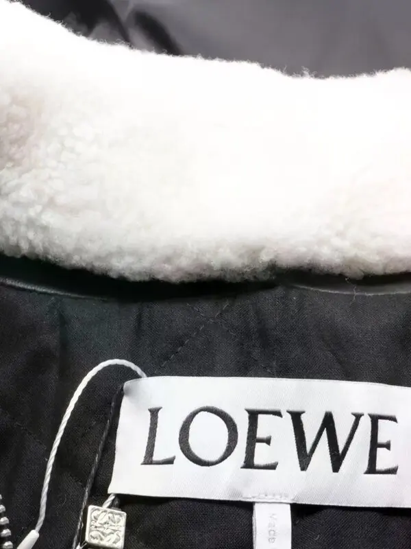 Loewe Sheared Collar Leather Bomber Jacket