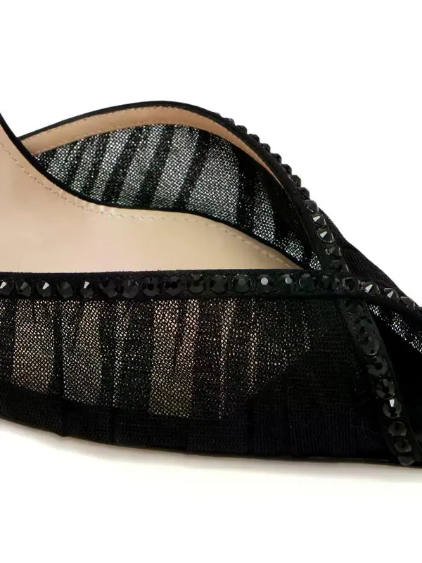 ANDREA WAZEN Katy Embellished Block-heel Sandals - Black