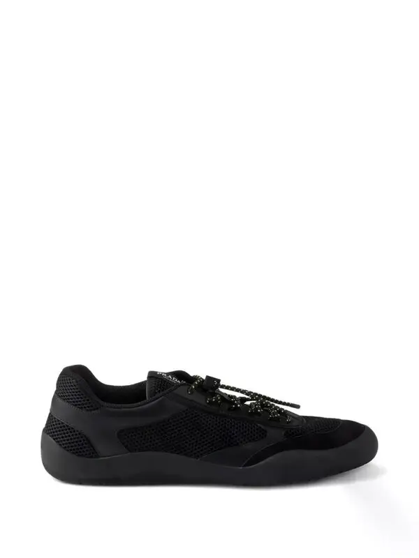 Prada Speedrock Panelled Sneakers - Black