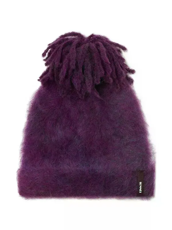 Sunnei Hairy Knit Beanie - Purple