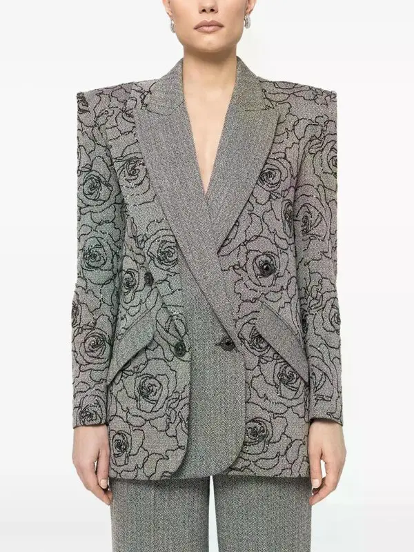 NISSA Sequin-embellished Double-breasted Blazer
