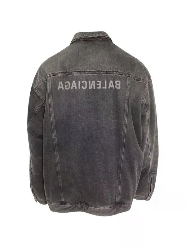 Balenciaga Mirror Denim Jacket - Grey