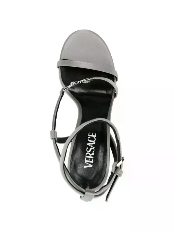 Versace Medusa '95 Embellished Satin Platform Stiletto Sandals 115mm - Grey