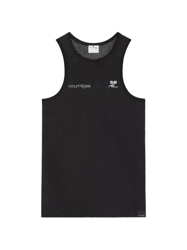 COURREGES Logo Mesh Vest - Black