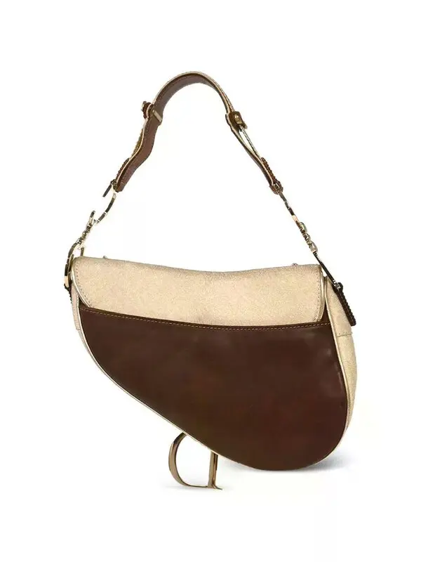 Dior 2003 Applique Leather Saddle Handbag - Neutrals