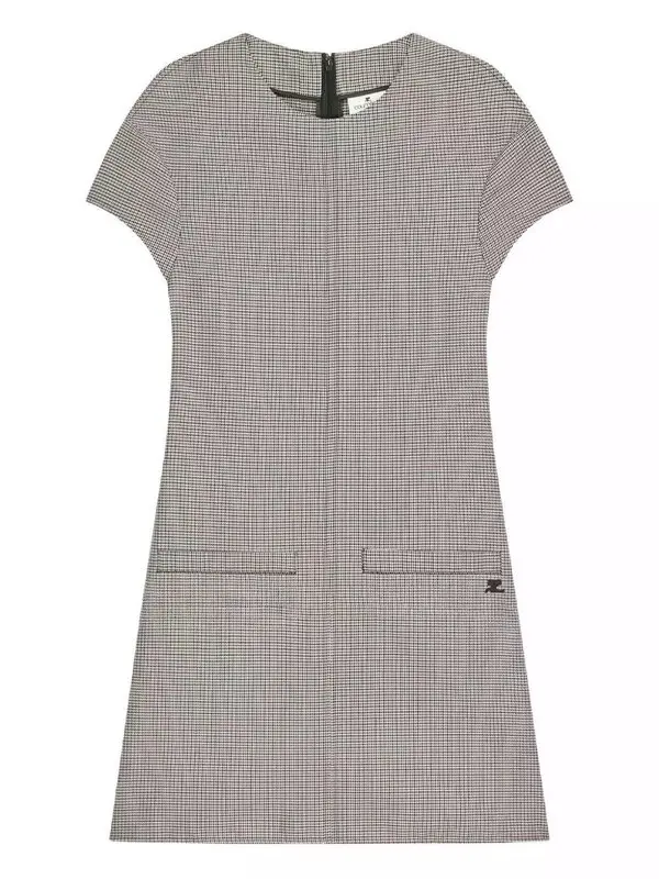 COURREGES Houndstooth Pattern Mini Dress