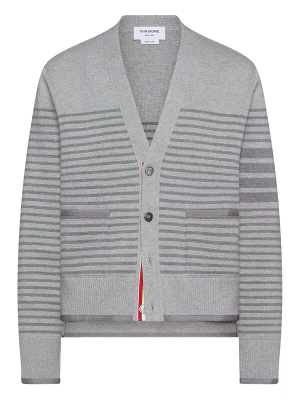Thom Browne Striped V-neck Cardigan