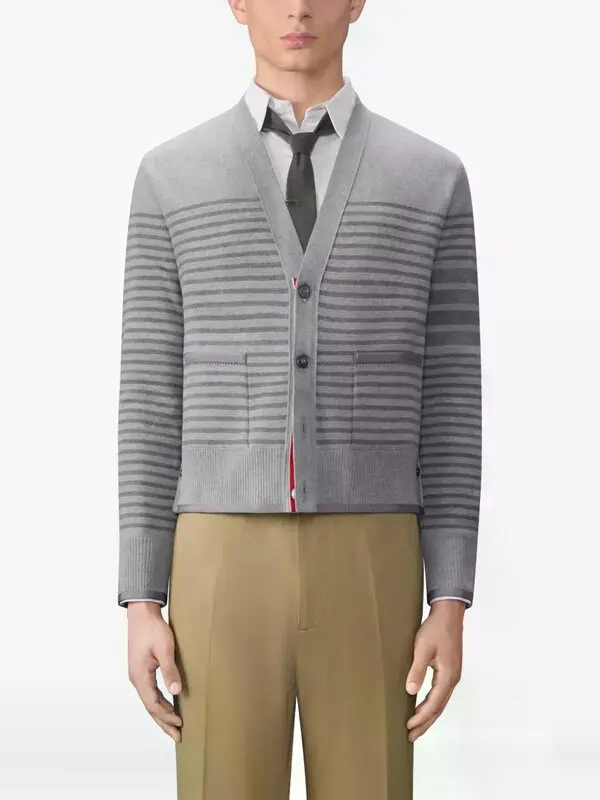 Thom Browne Striped V-neck Cardigan