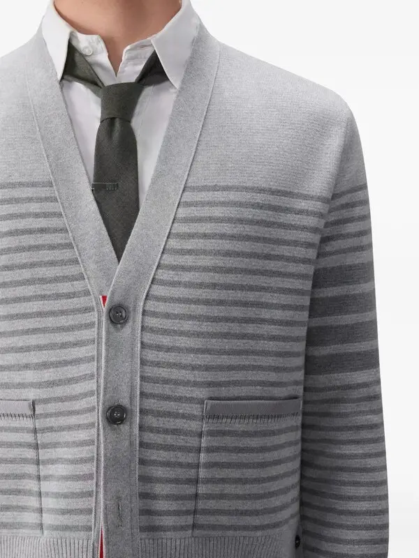 Thom Browne Striped V-neck Cardigan