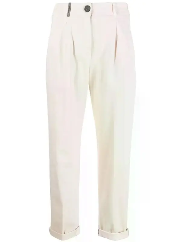 Peserico Slim-cut Tapered-leg Trousers With Pleat Detail