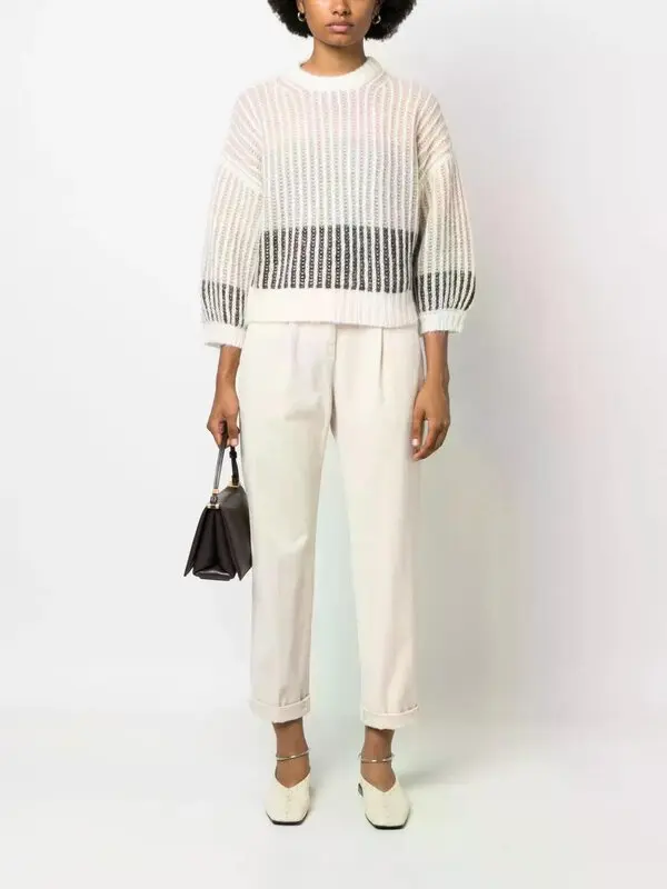 Peserico Slim-cut Tapered-leg Trousers With Pleat Detail