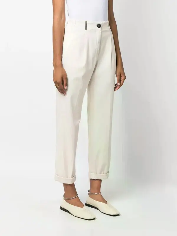 Peserico Slim-cut Tapered-leg Trousers With Pleat Detail