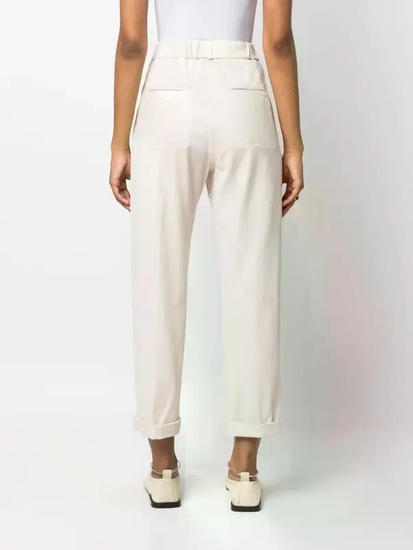 Peserico Slim-cut Tapered-leg Trousers With Pleat Detail