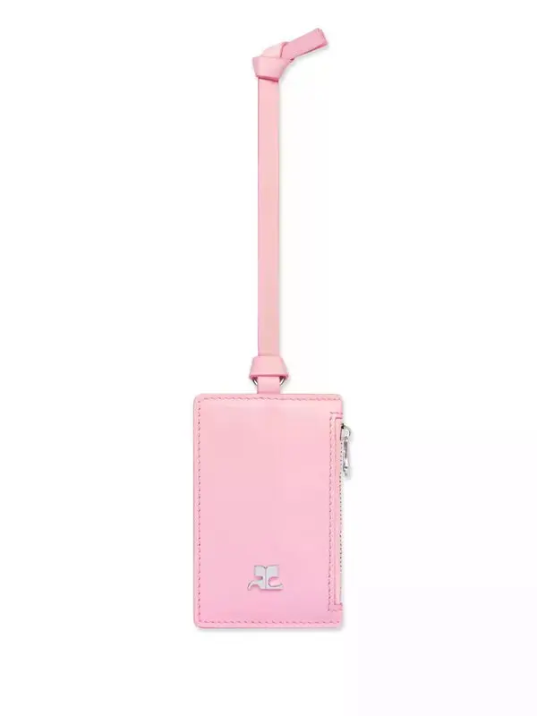 COURREGES Zip Leather Cardholder - Pink