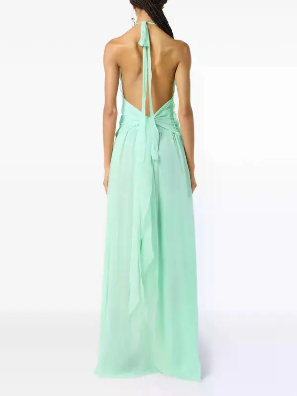 Blumarine Georgette Halterneck Dress - Green