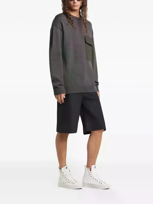 COURREGES Chest-pocket Crew-neck Sweater