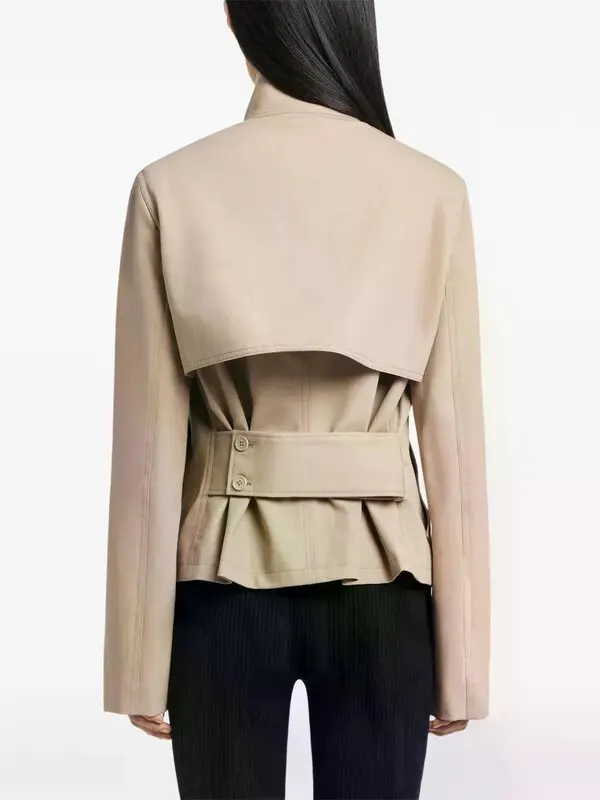 COURREGES Buckle-detail Button Trench Jacket - Neutrals