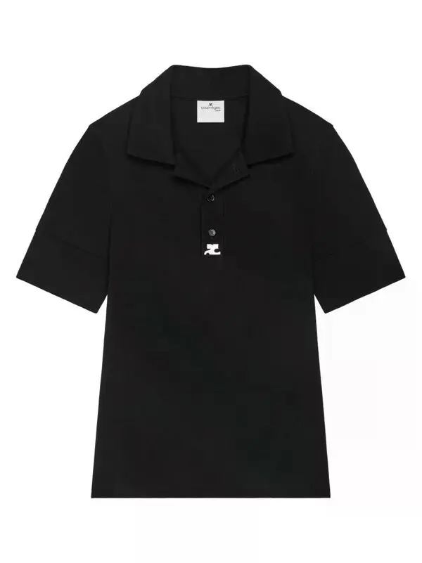 COURREGES Logo Polo Shirt - Black