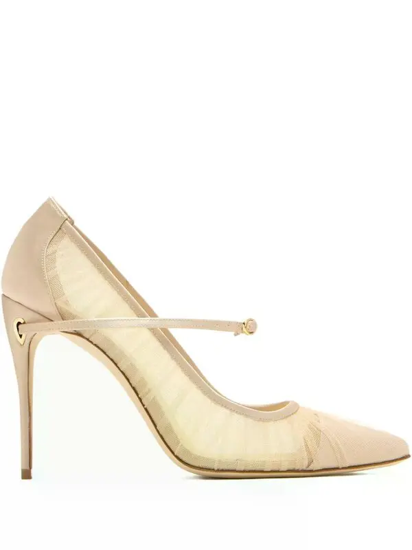 Jennifer Chamandi Lorenzo Tulle Strap Pumps