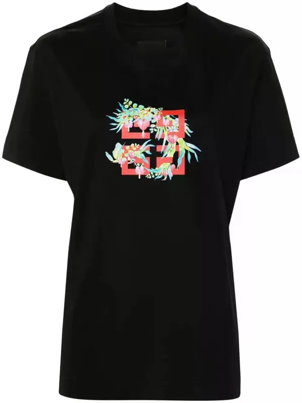 Givenchy 4g Flowers Print T-shirt